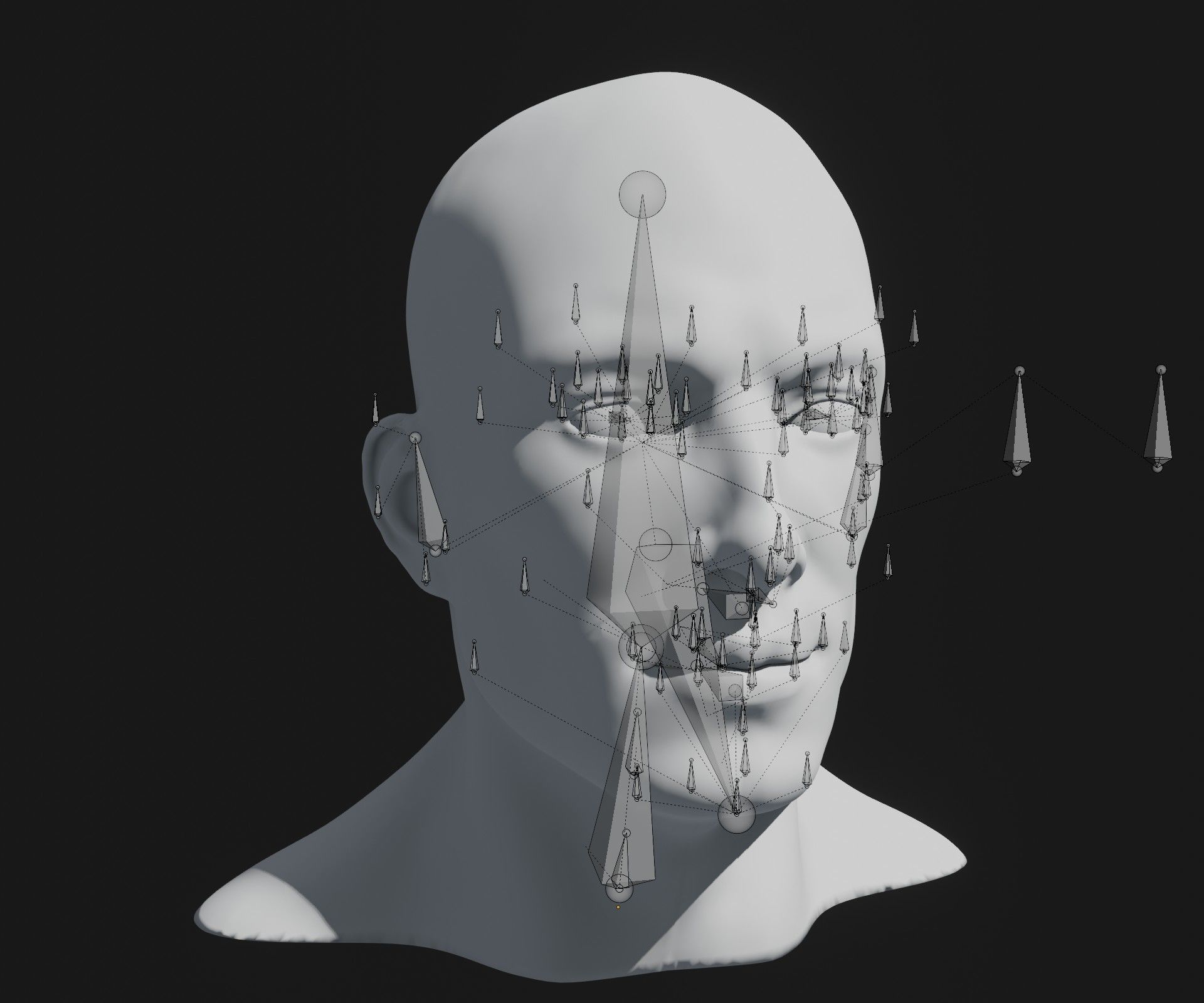 Male Head Base Mesh 3D Model Animated with Facial Expressions 3D model ...