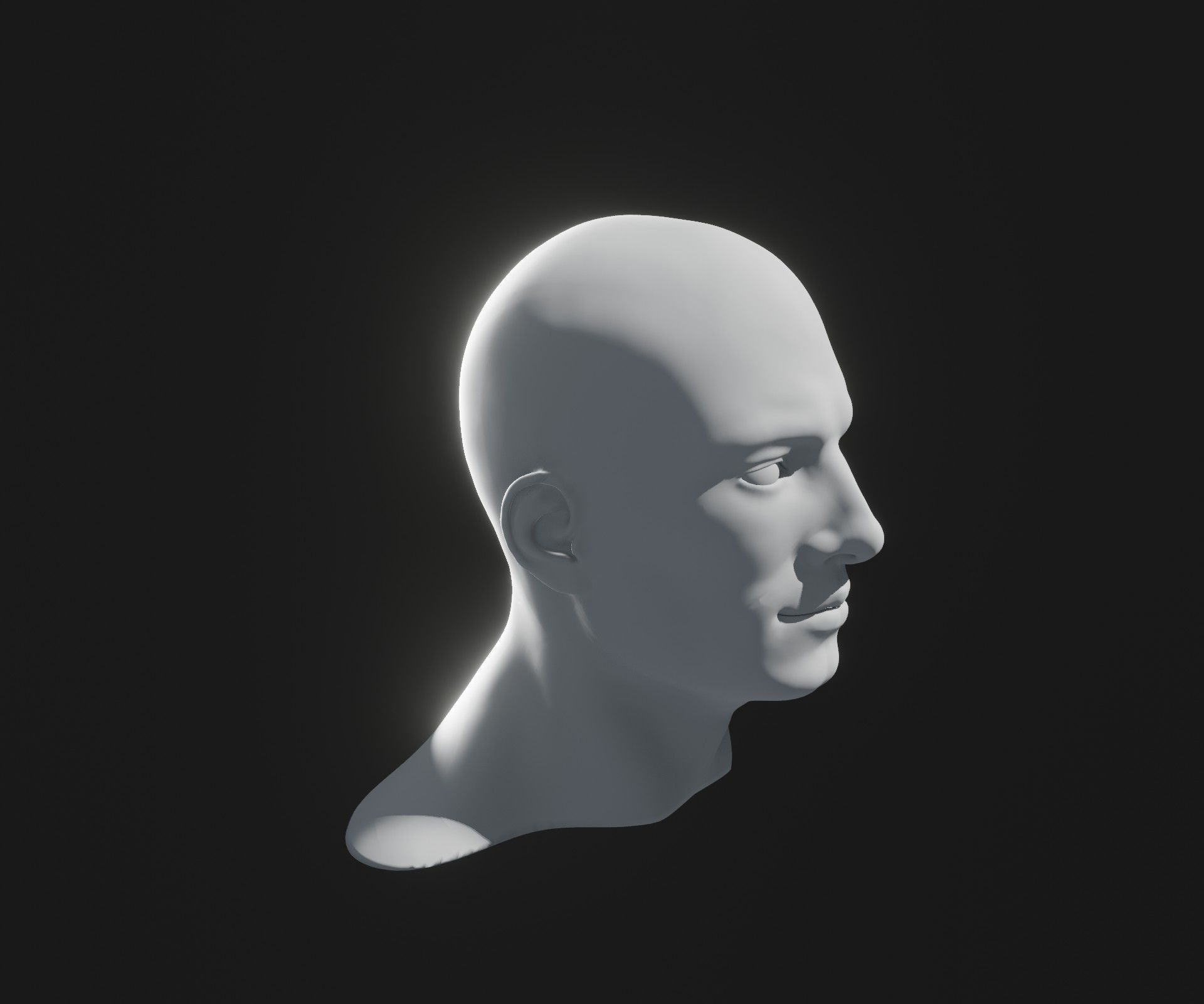 Male Head Base Mesh 3D Model Animated with Facial Expressions 3D model ...