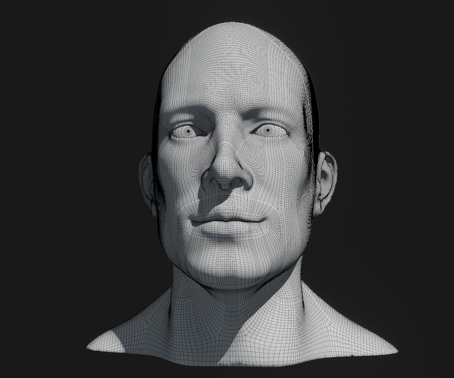 Male Head Base Mesh 3D Model Animated with Facial Expressions 3D model ...