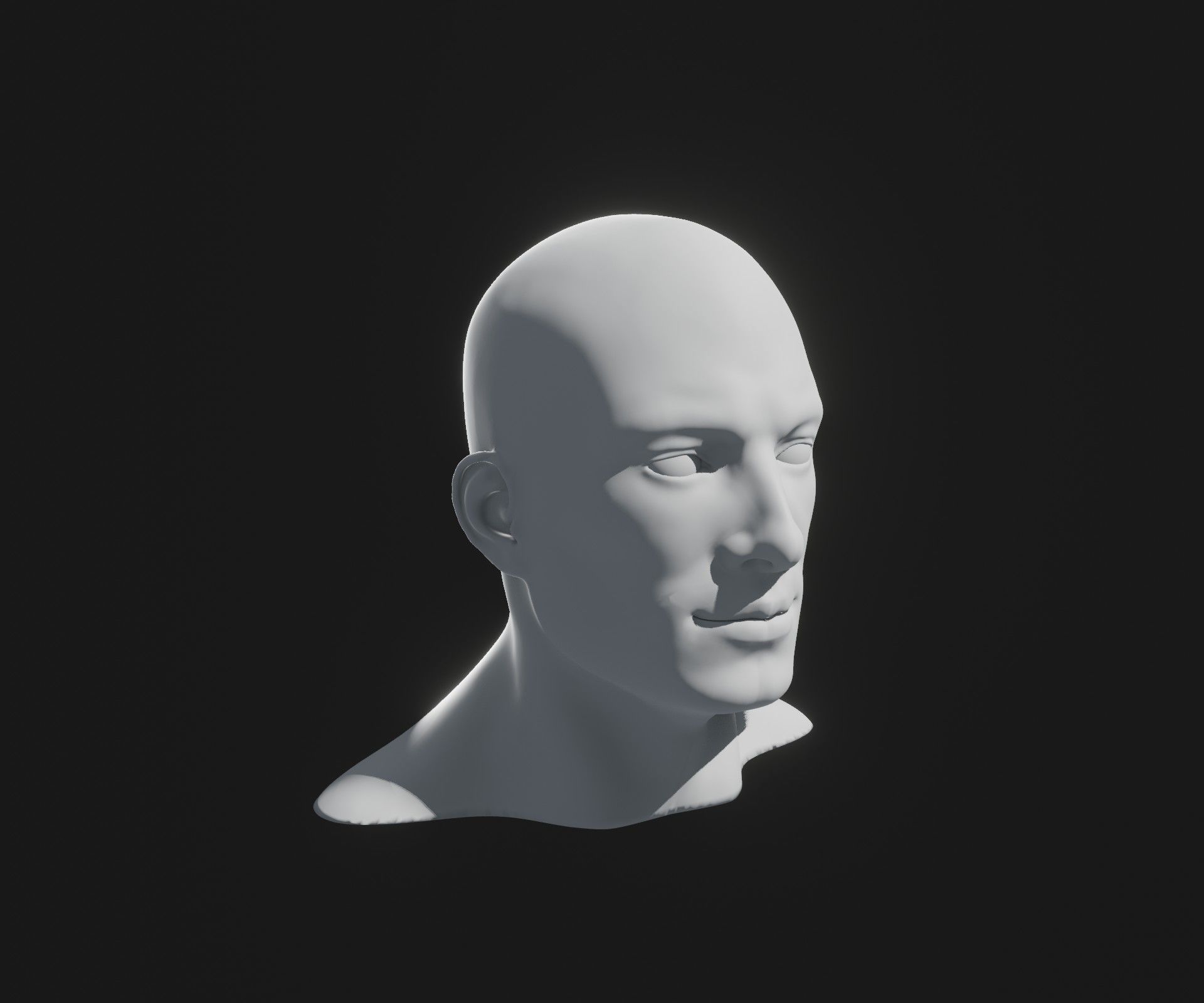 Male Head Base Mesh 3D Model Animated with Facial Expressions 3D model ...