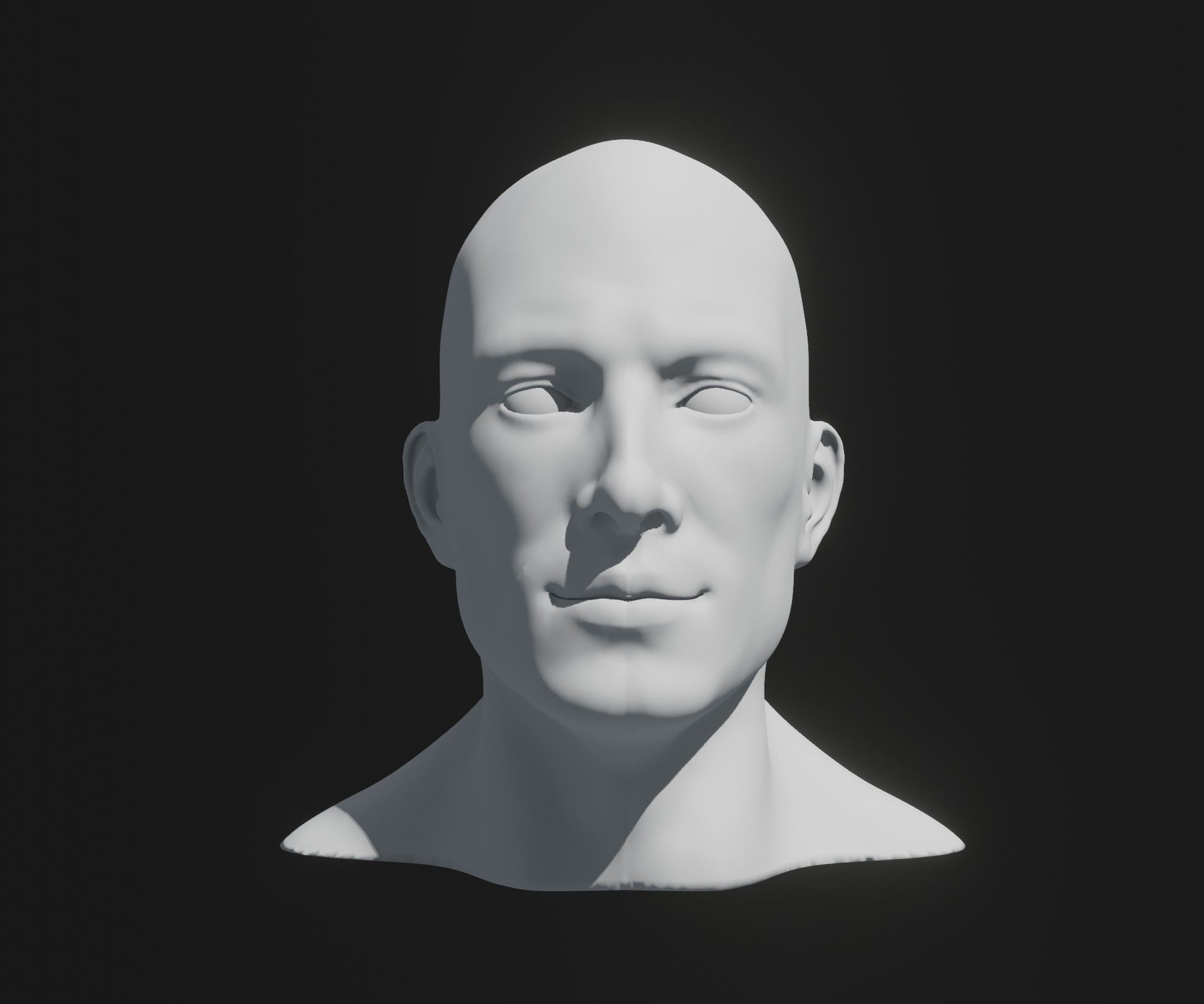 Male Head Base Mesh 3D Model Animated with Facial Expressions 3D model ...
