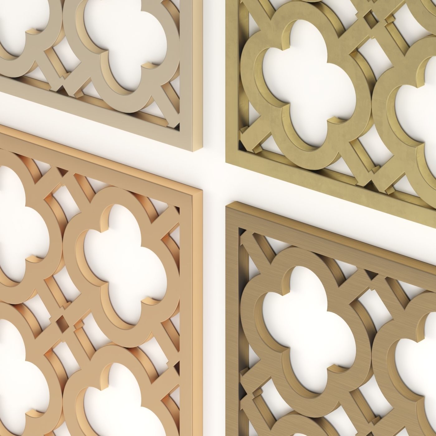 Arabic Islamic pattern decorative gold plaster 3D model | CGTrader