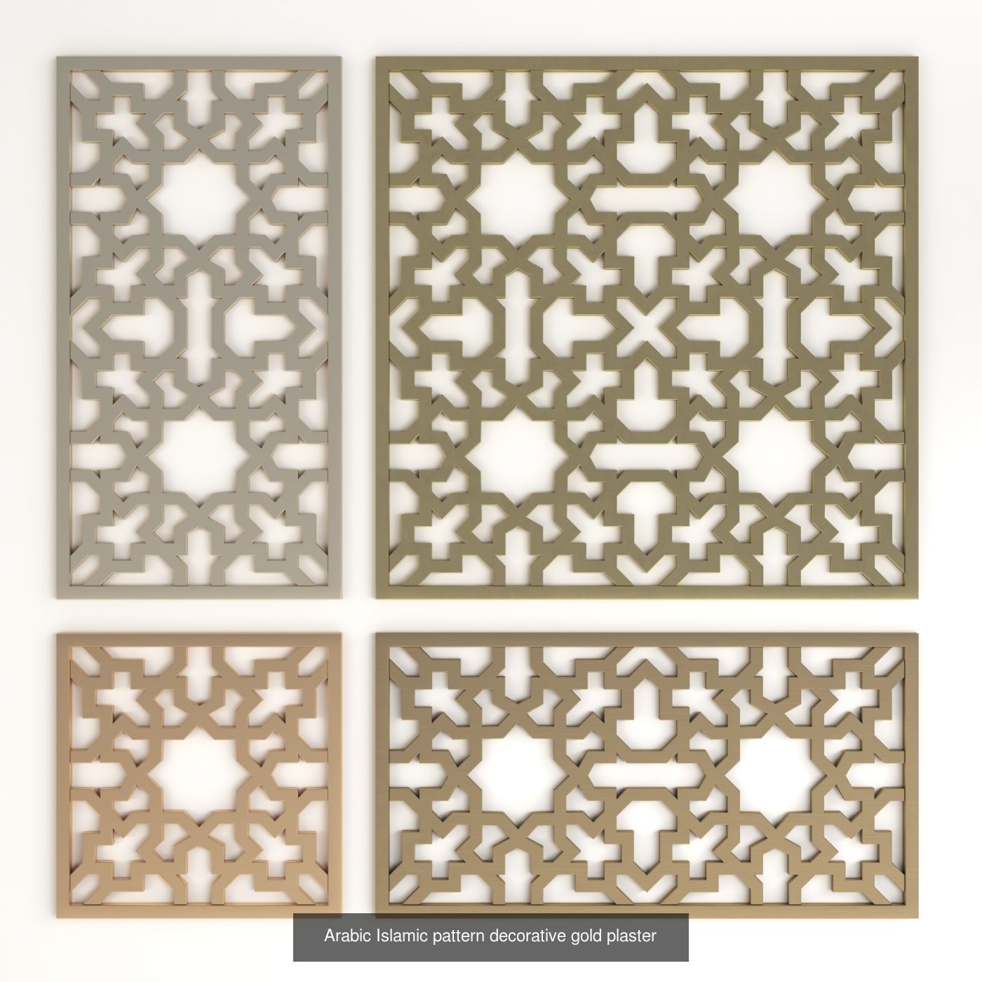 Arabic Islamic pattern decorative gold plaster 2 3D Model Collection ...