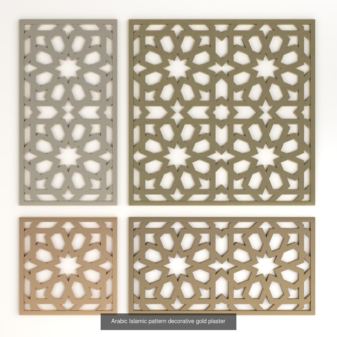 Arabic Islamic pattern decorative gold plaster 2 3D Model Collection ...