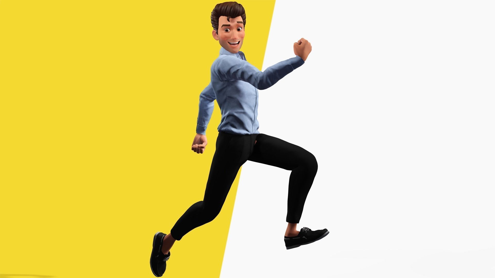 3D model Classic Cartoon Man Rigged model RealTime Male 3D toon VR / AR ...