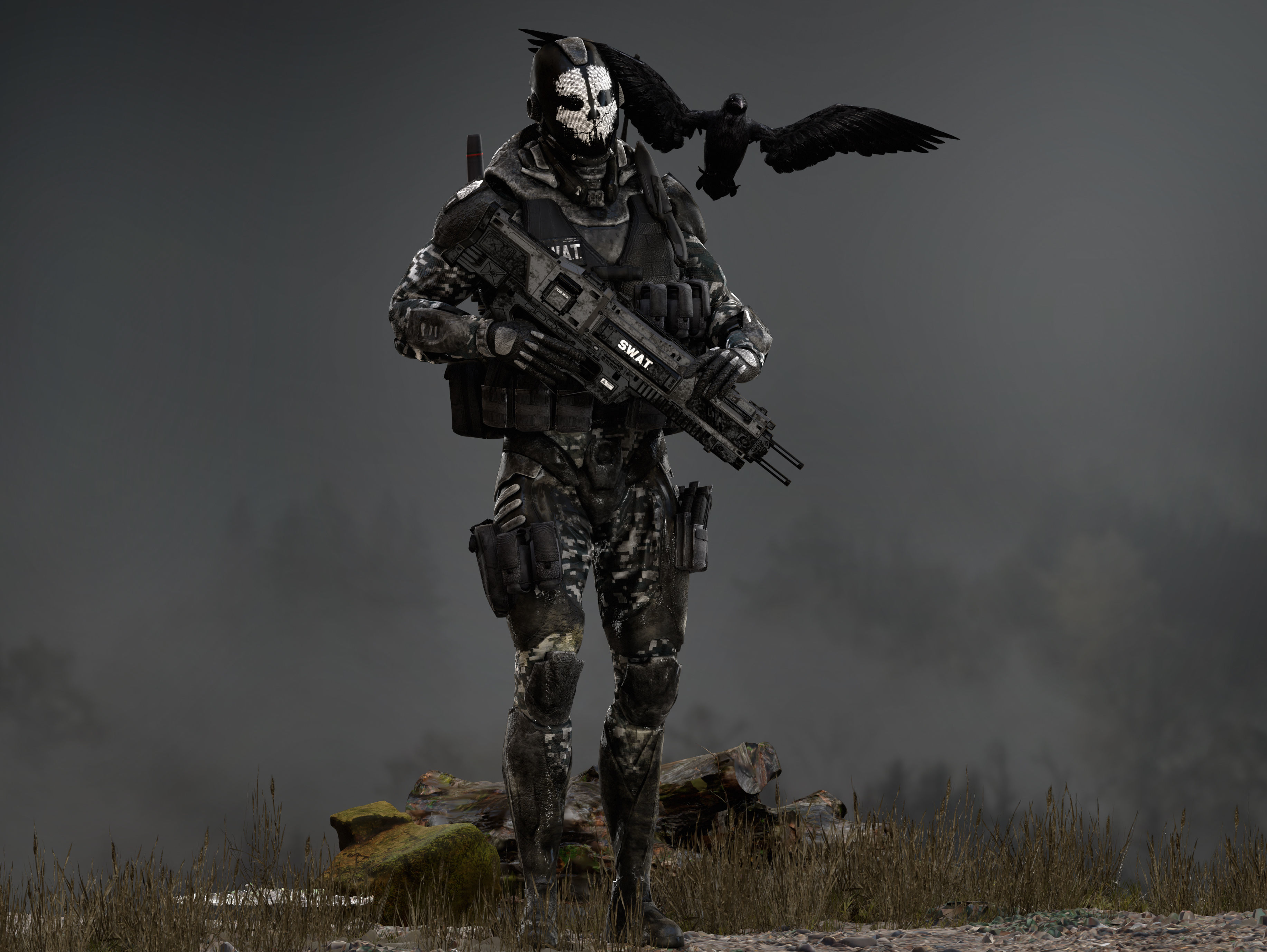 3D model Sci Fi Ghost Soldier VR / AR / low-poly | CGTrader