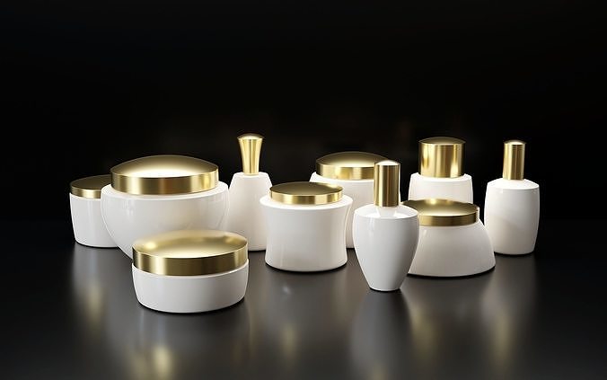 3D model Cosmetic container set 9 VR / AR / low-poly | CGTrader