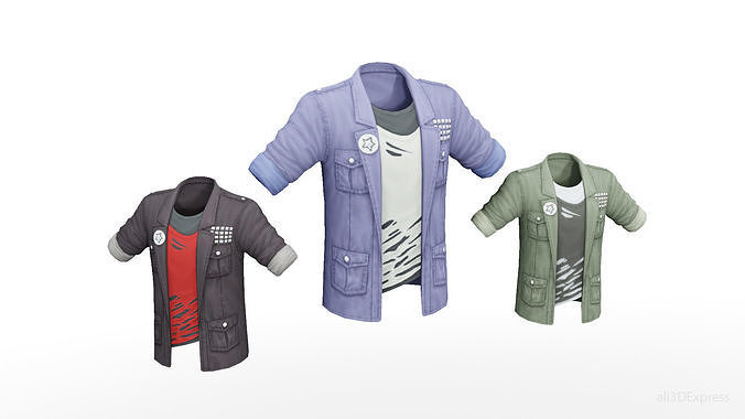 3D model Stylized Rigged Male Jackets with Shirts Collection VR / AR ...
