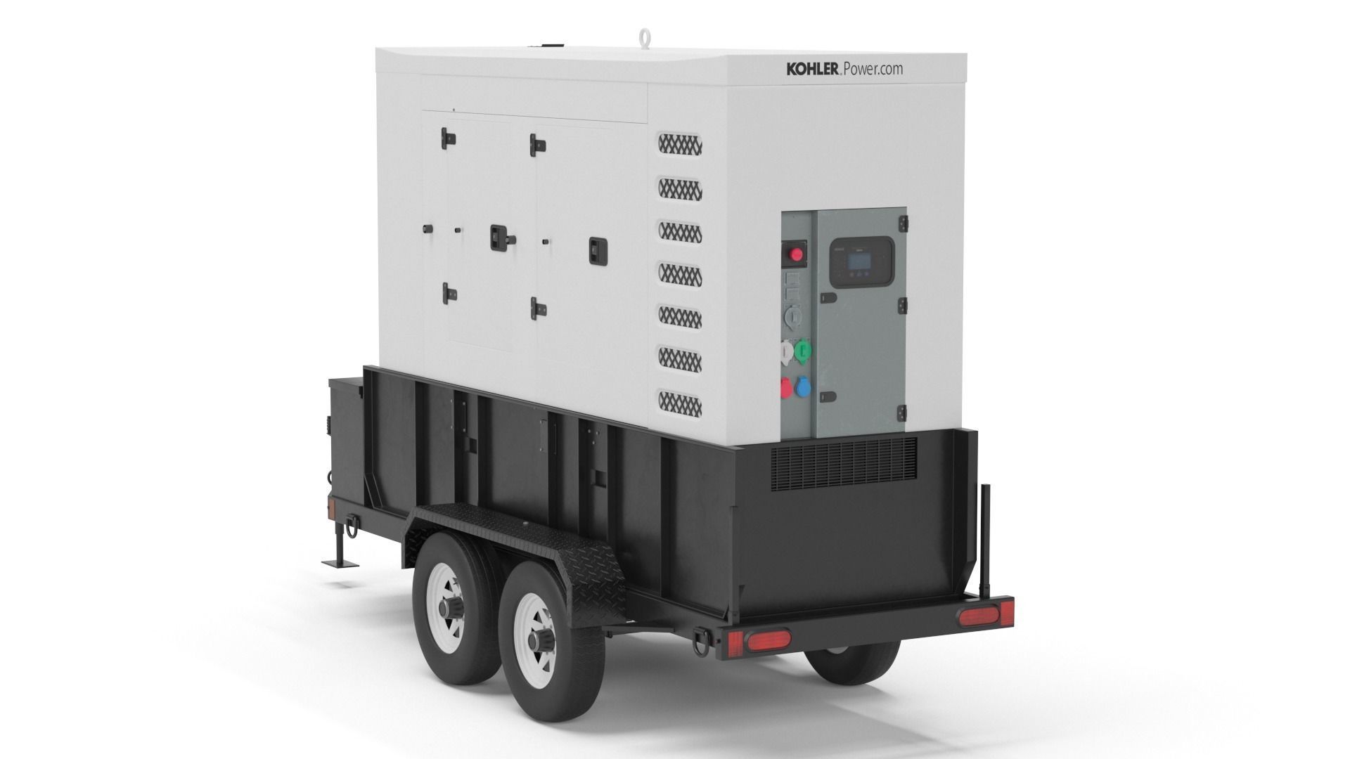 Kohler Big Industrial Mobile Diesel Generators Double 3D model | CGTrader