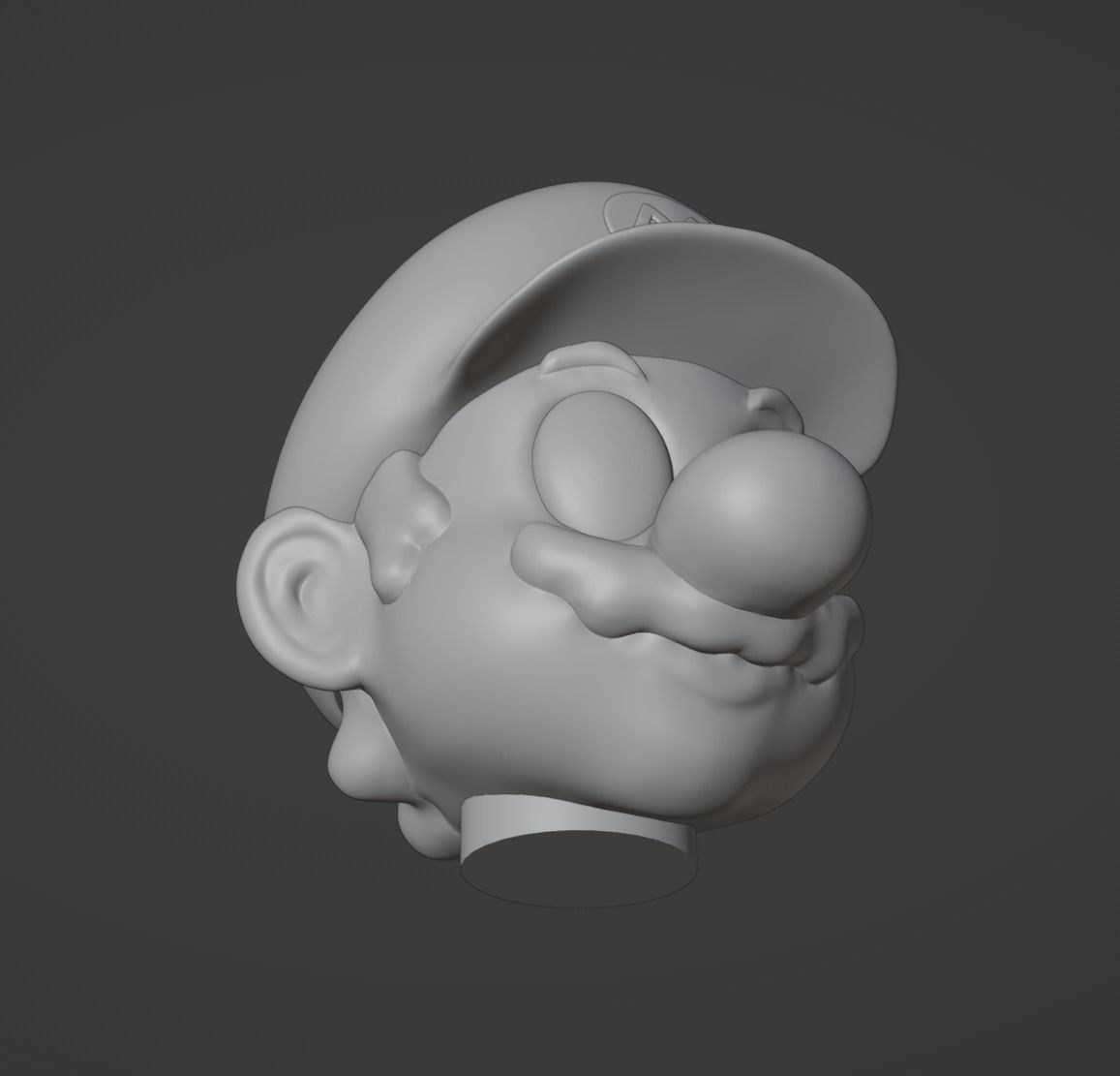 Super Mario Nintendo Head Figure Bust no Texture and Materials 3D model ...