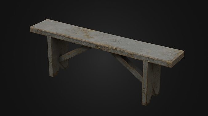 3D model Old Dirty Worn Wooden Bench 10 VR / AR / low-poly | CGTrader