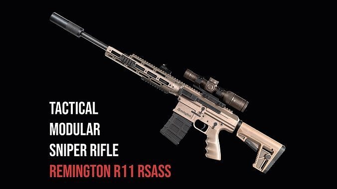 3D model Tactical modular sniper rifle Remington R11 RSASS VR / AR / low-poly | CGTrader