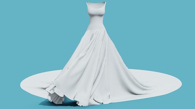 Wedding white dress 3D model | CGTrader