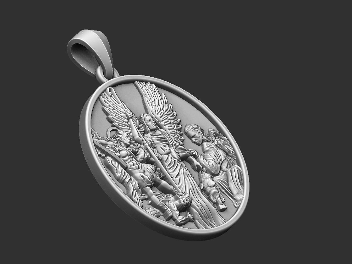 Michael Raphael and Gabriel Archangels Medal 3D model 3D printable ...