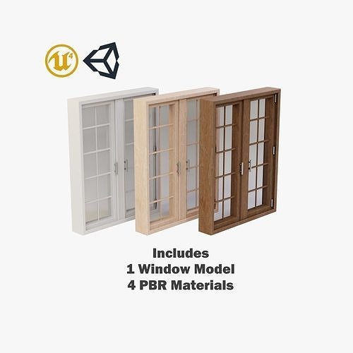 3D model Tall Hinged Opening Window VR / AR / low-poly | CGTrader