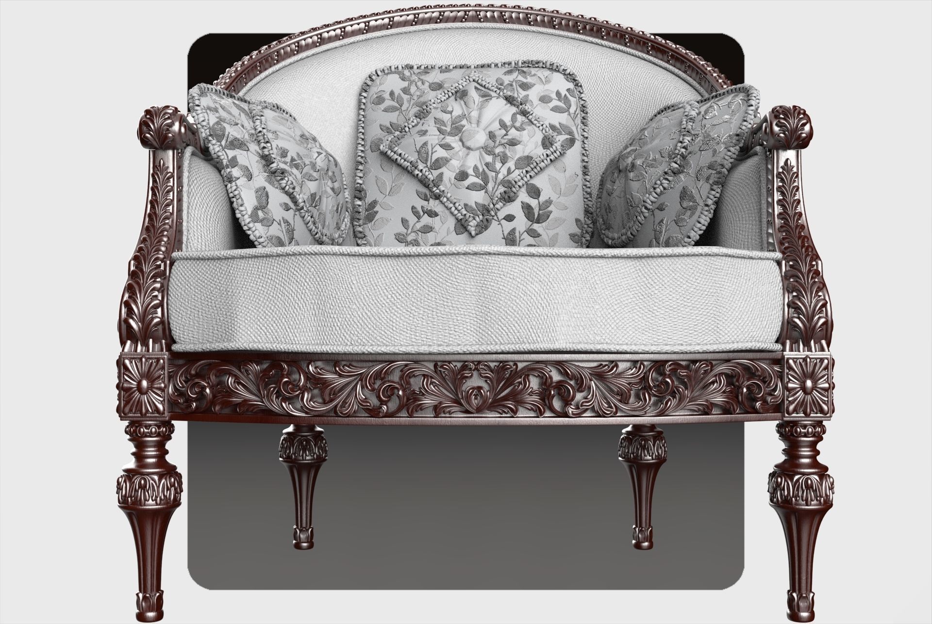 Carved sofa for cnc 1 3D model | CGTrader