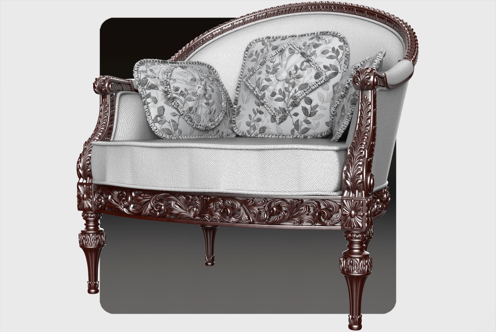 Carved sofa for cnc 1 3D model | CGTrader
