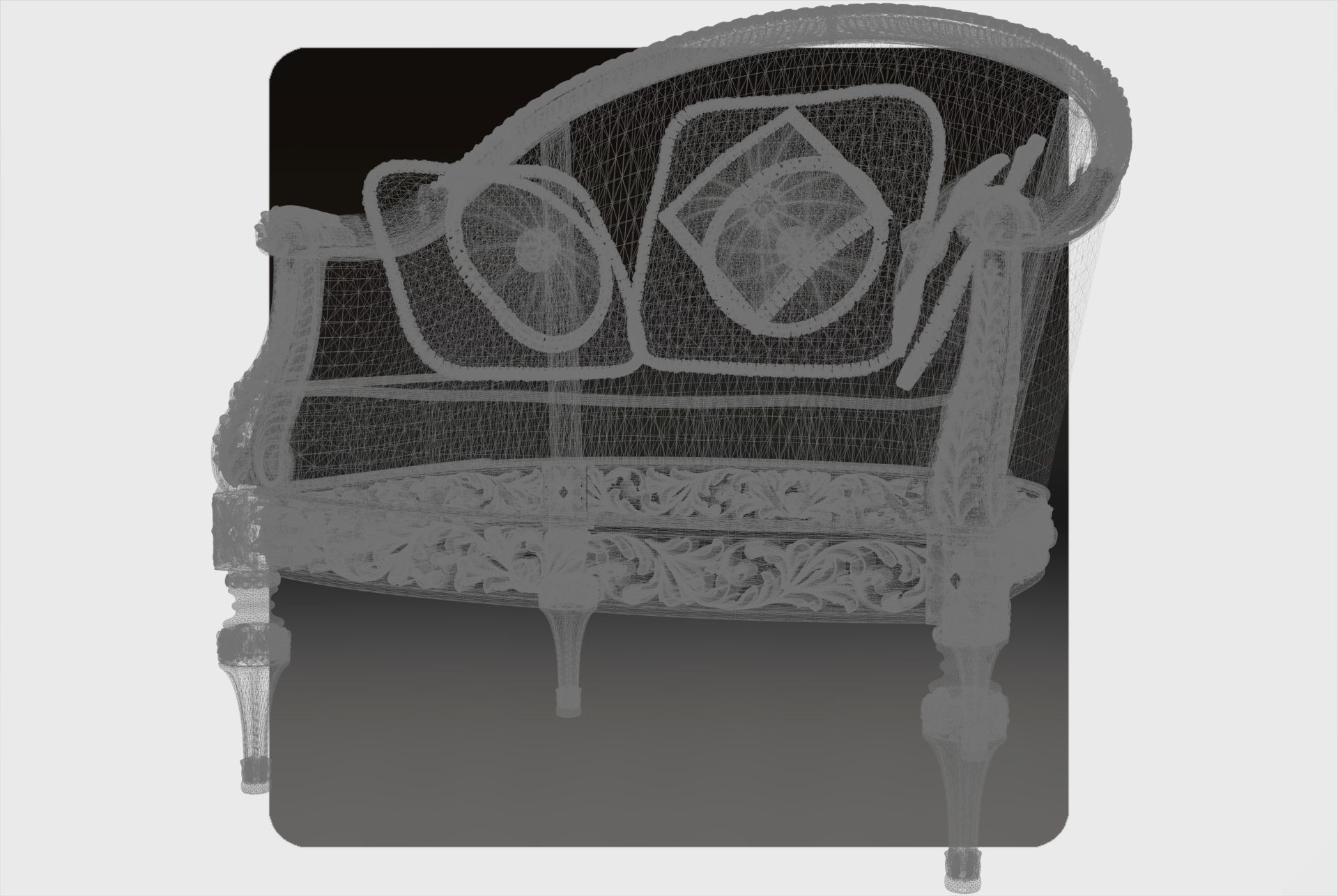 Carved sofa for cnc 1 3D model | CGTrader