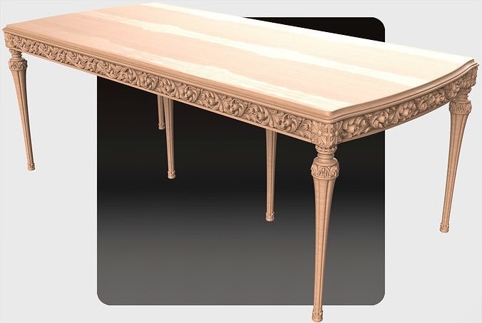 Carved dinner table for cnc 1 3D model | CGTrader