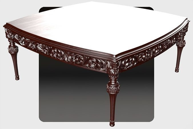 Carved tea table for cnc 1 3D model | CGTrader