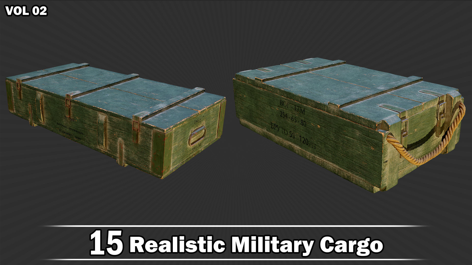 3D model 15 Realistic Military Cargo Game Ready VOL02 VR / AR / low ...