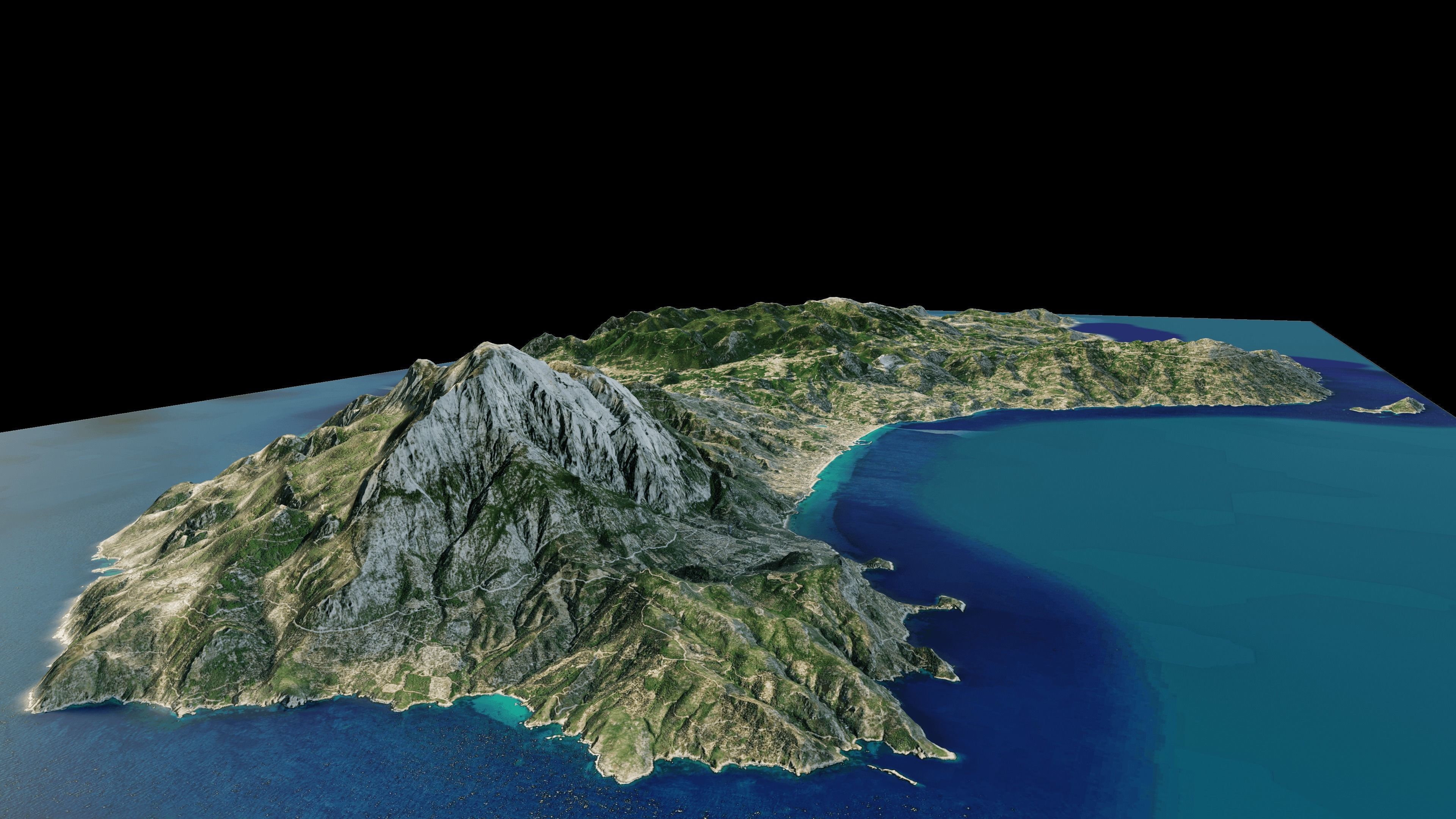 Samos island full 3d model terrain 3D model | CGTrader