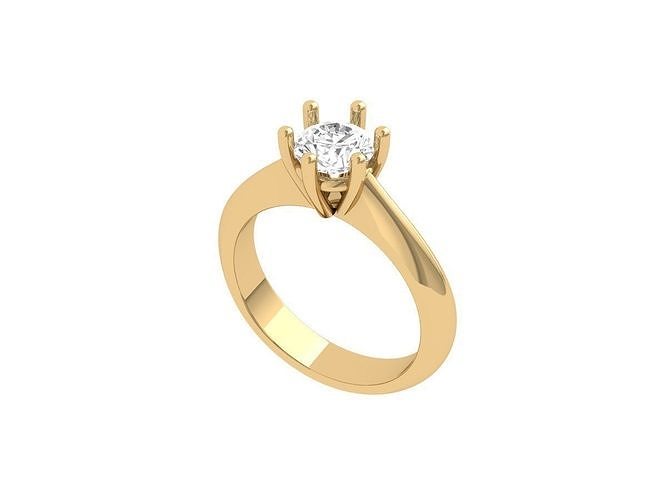 Single Stone Solitaire Ring 3D model 3D printable | CGTrader