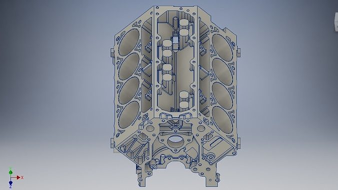 v8 engine block 3D model | CGTrader