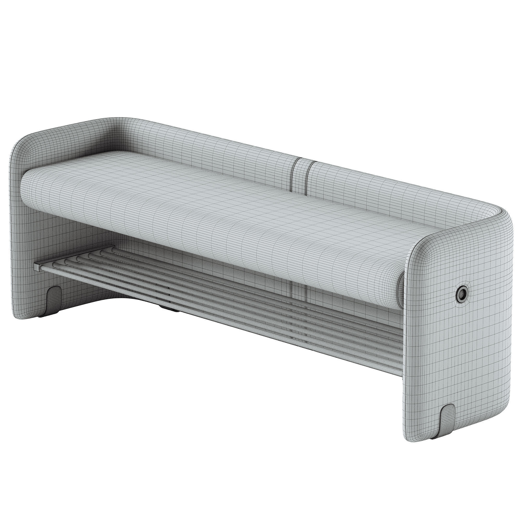 Upholstered Modern Entryway Short Bench 3D model | CGTrader