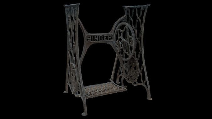 Antique Singer sewing machine stand 3D model | CGTrader
