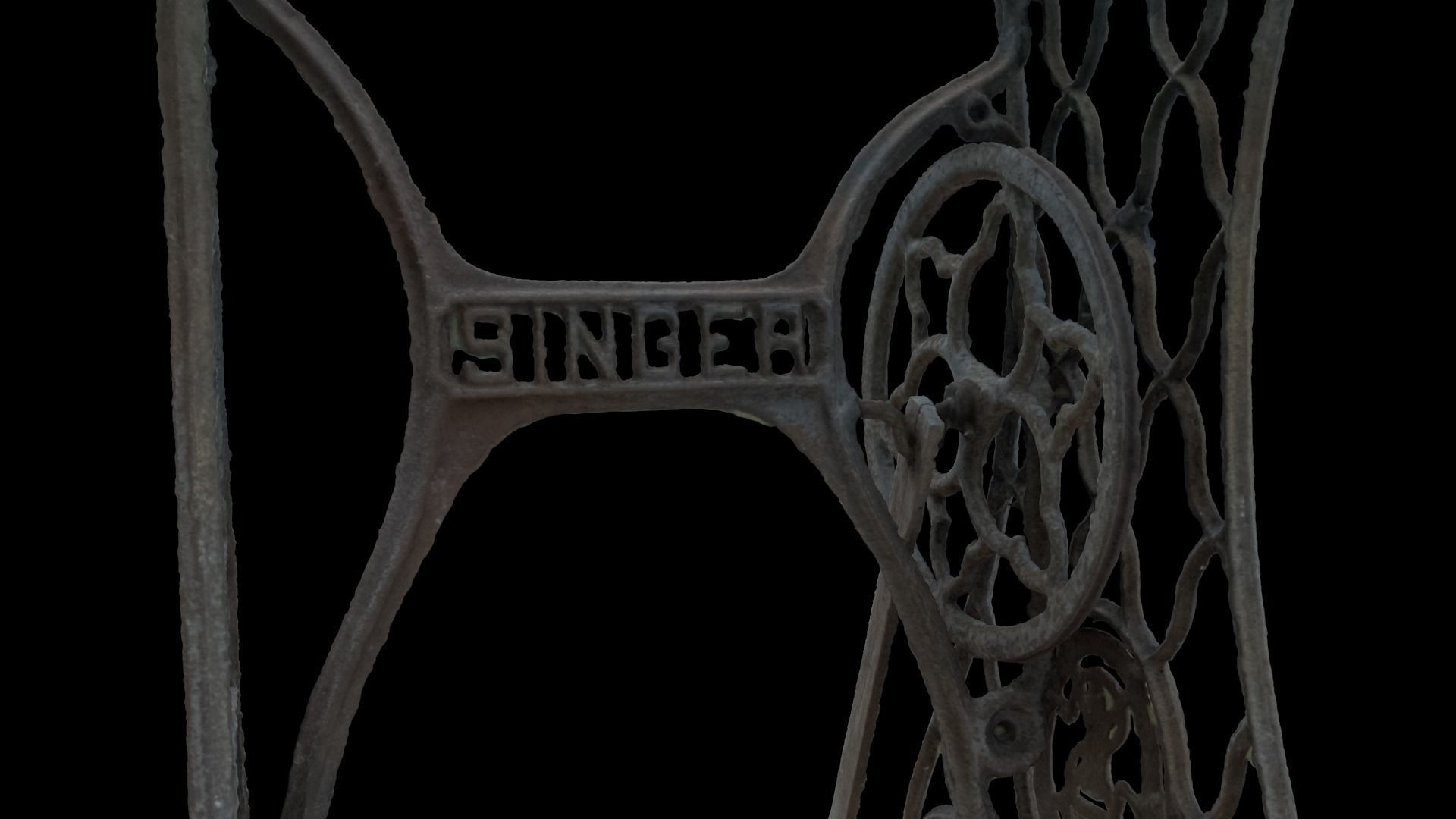 Antique Singer sewing machine stand 3D model | CGTrader