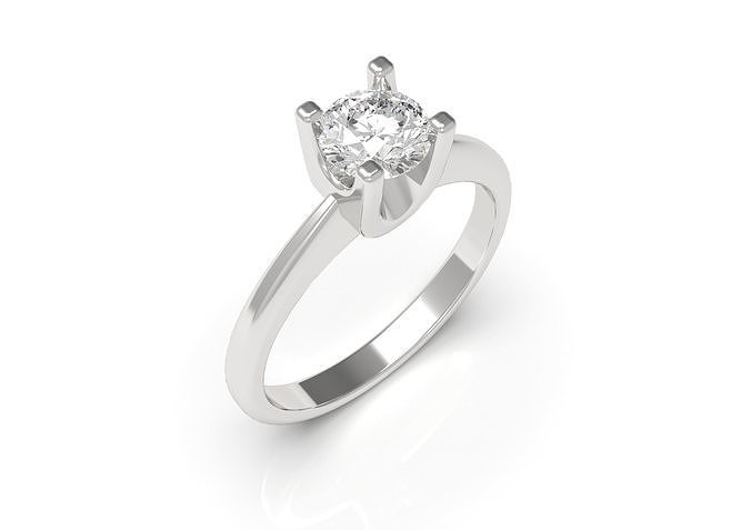 47 One stone ring 3D model 3D printable | CGTrader