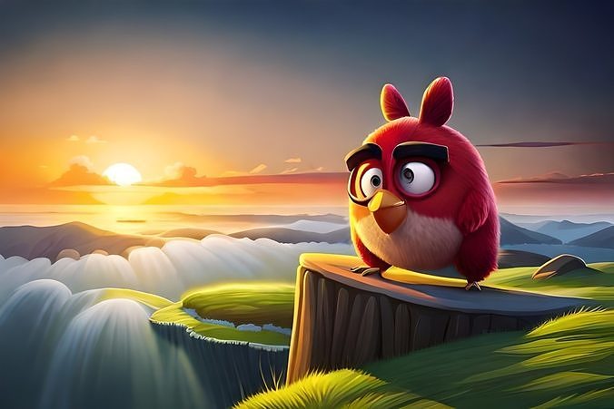 3D model Building a Cubic Statue of Red from Angry Birds in Unity VR / AR / low-poly | CGTrader