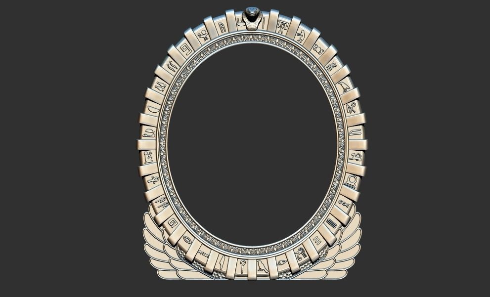 Egyptian Pharaonic Mirror Frame 3D printable cnc model 3D model 3D ...