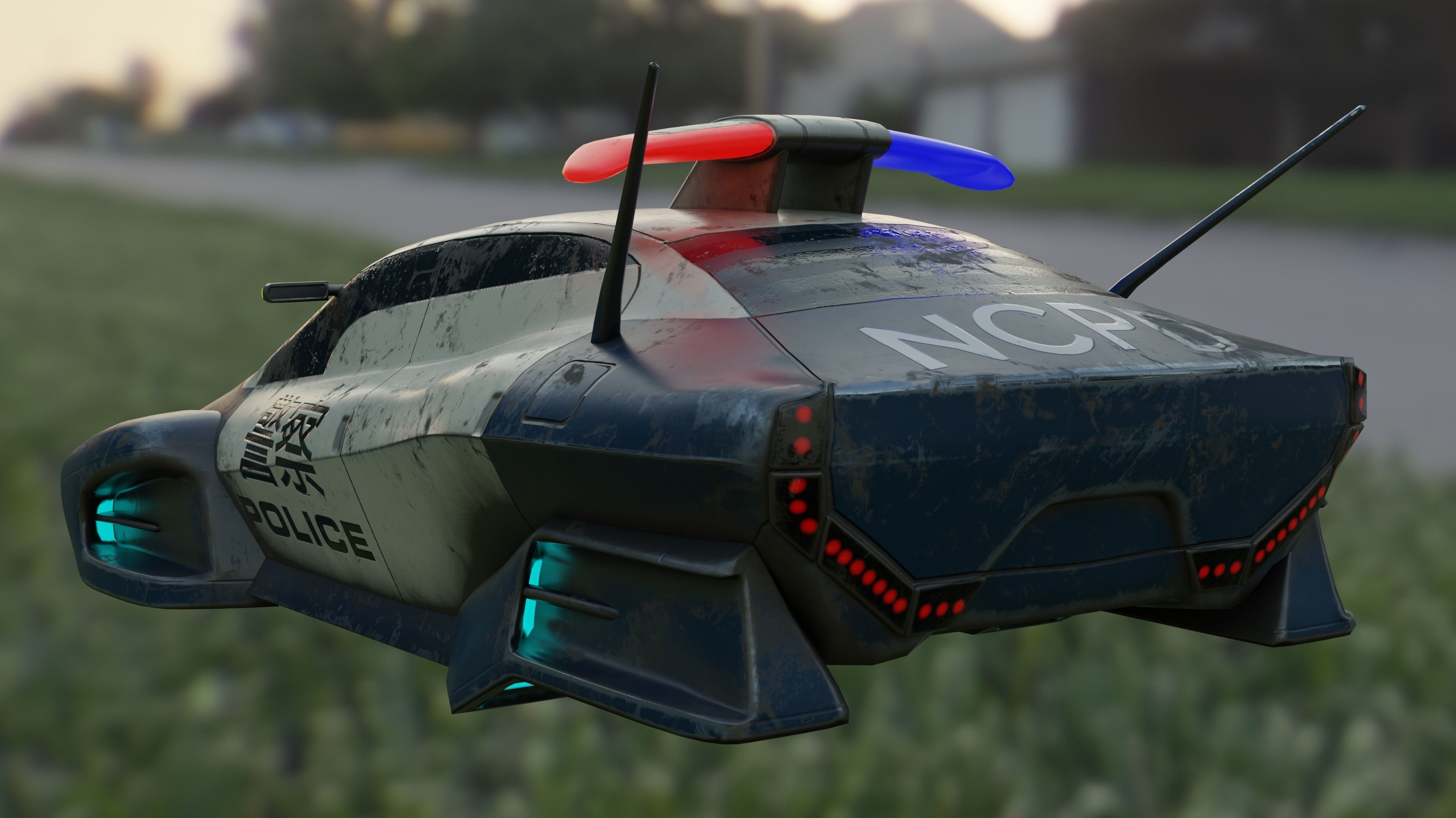 3D model Futuristic police car VR / AR / low-poly | CGTrader