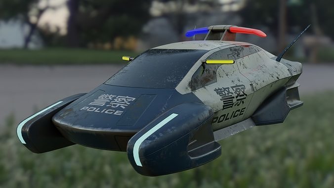 3D model Futuristic police car VR / AR / low-poly | CGTrader