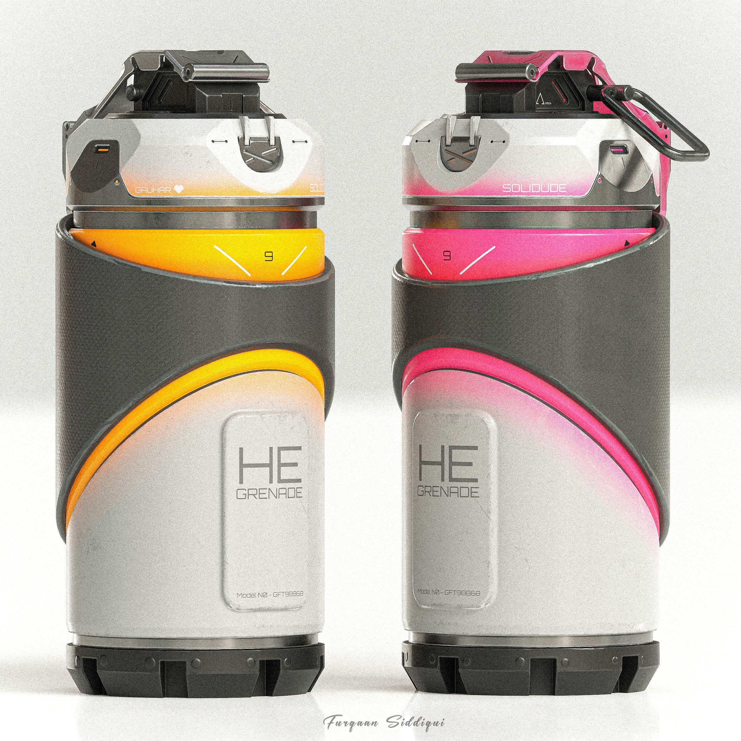 3D model Sci-fi Grenade V9 PBR VR / AR / low-poly | CGTrader