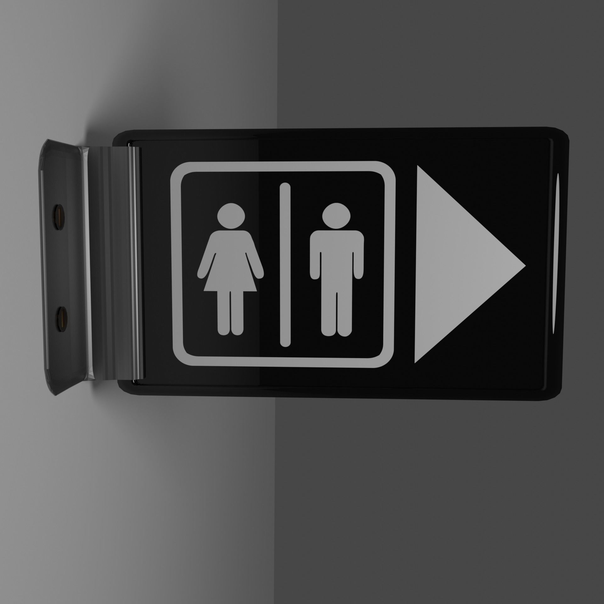 Restroom Sign - Wall Mounted 3D model | CGTrader
