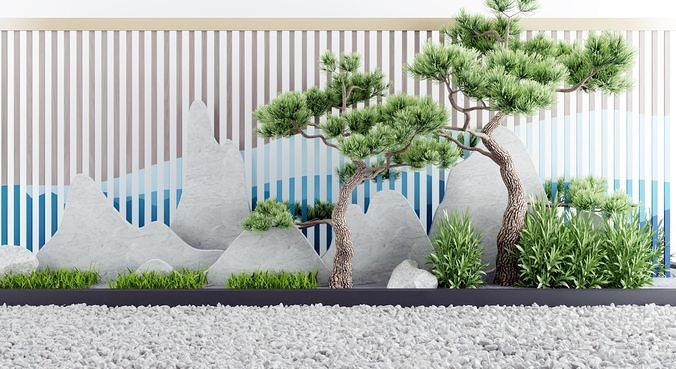 courtyard style landscape garden New Texture | CGTrader