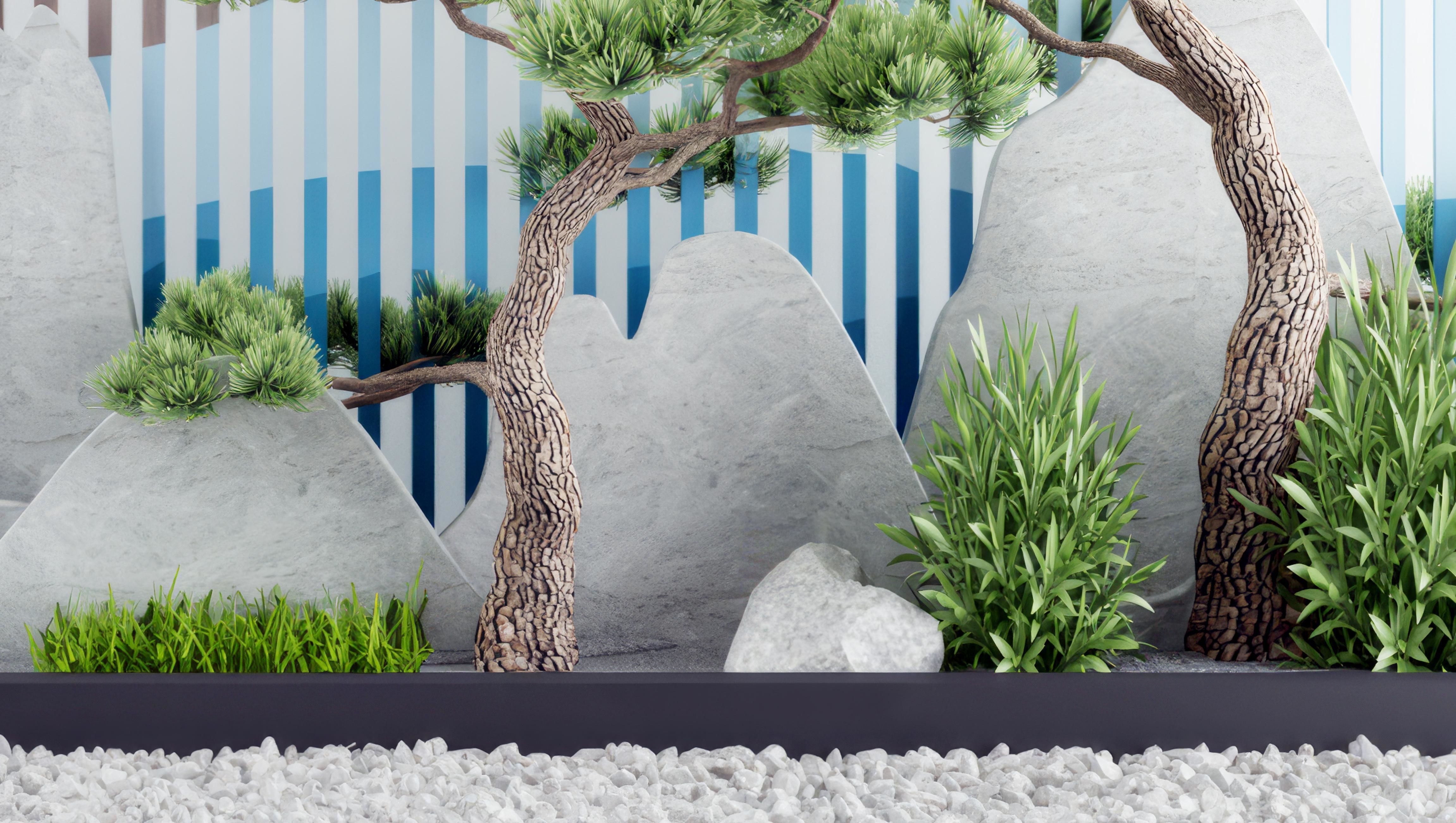 courtyard style landscape garden New Texture | CGTrader