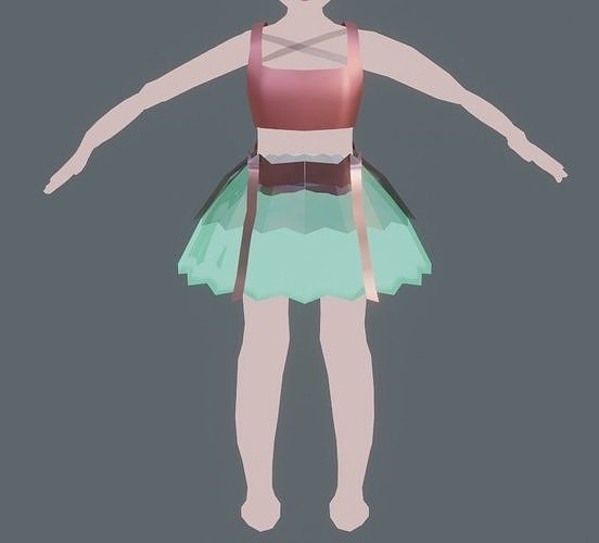 pink dress by blender 3D model | CGTrader