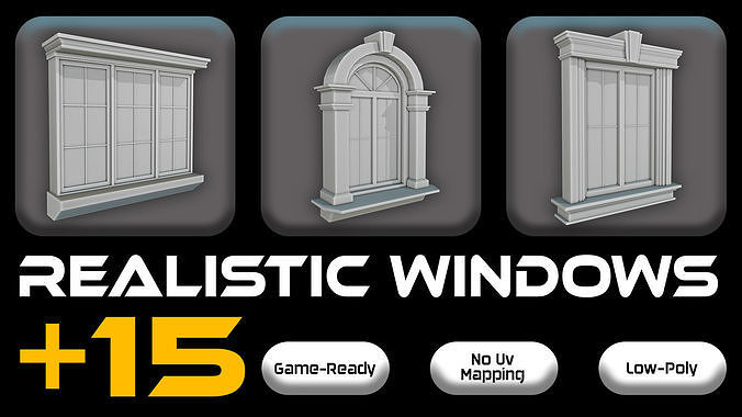 15 Realistic Windows GameReady And Lowpoly free VR / AR / low-poly 3D ...