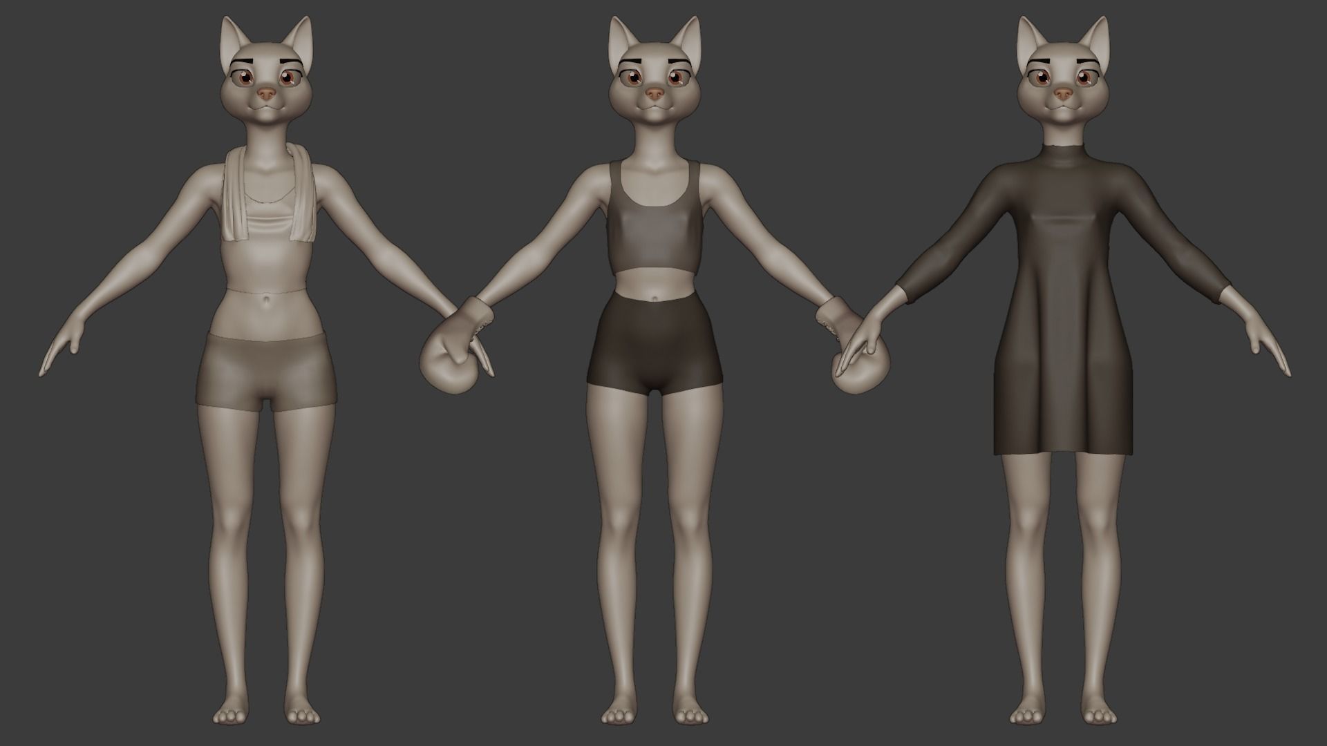Furry Female Wolf Base Mesh 3D model | CGTrader