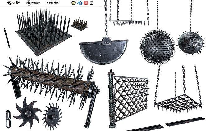 3D model Medieval Trap Pack VR / AR / low-poly | CGTrader