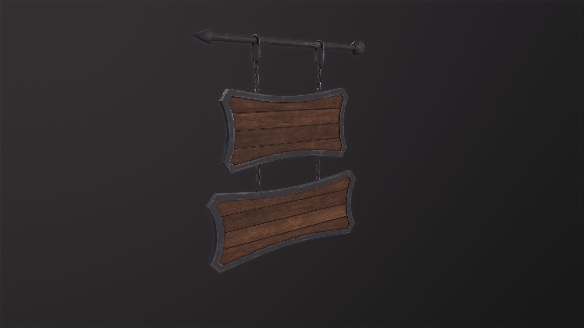 3D model Medieval Wooden Tavern Sign 3D Model VR / AR / low-poly | CGTrader