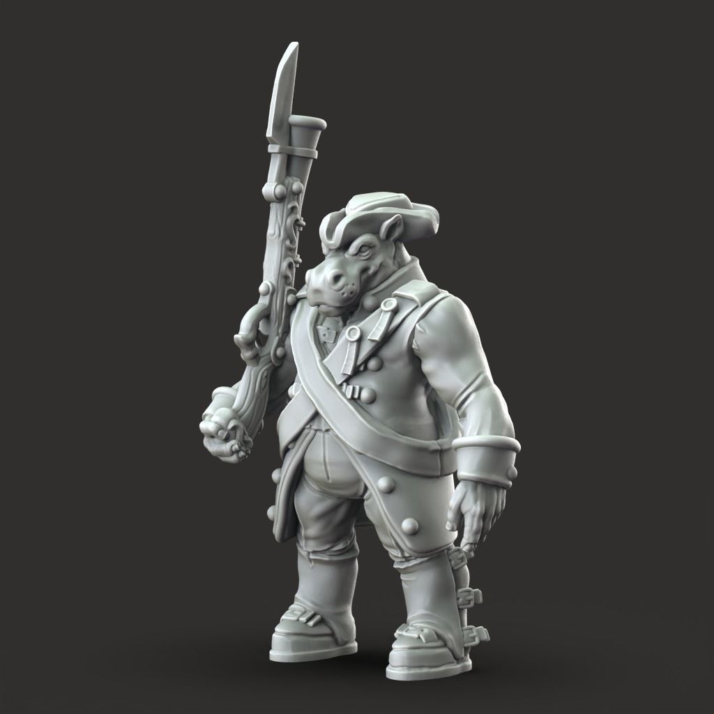 Giff Rifflemen - 3D Printable TTRPG - PRESUPPORTED - 32mm 3D model 3D ...
