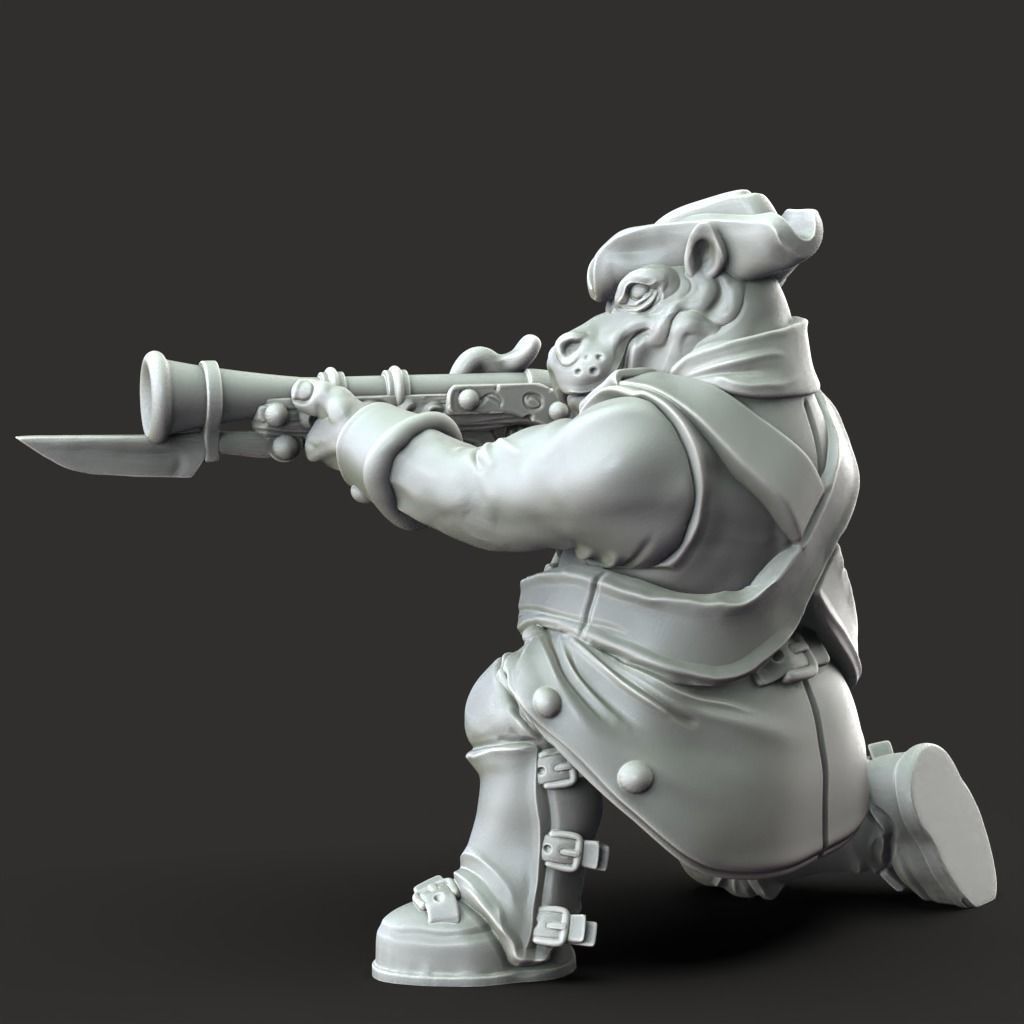 Giff Rifflemen - 3D Printable TTRPG - PRESUPPORTED - 32mm 3D model 3D ...