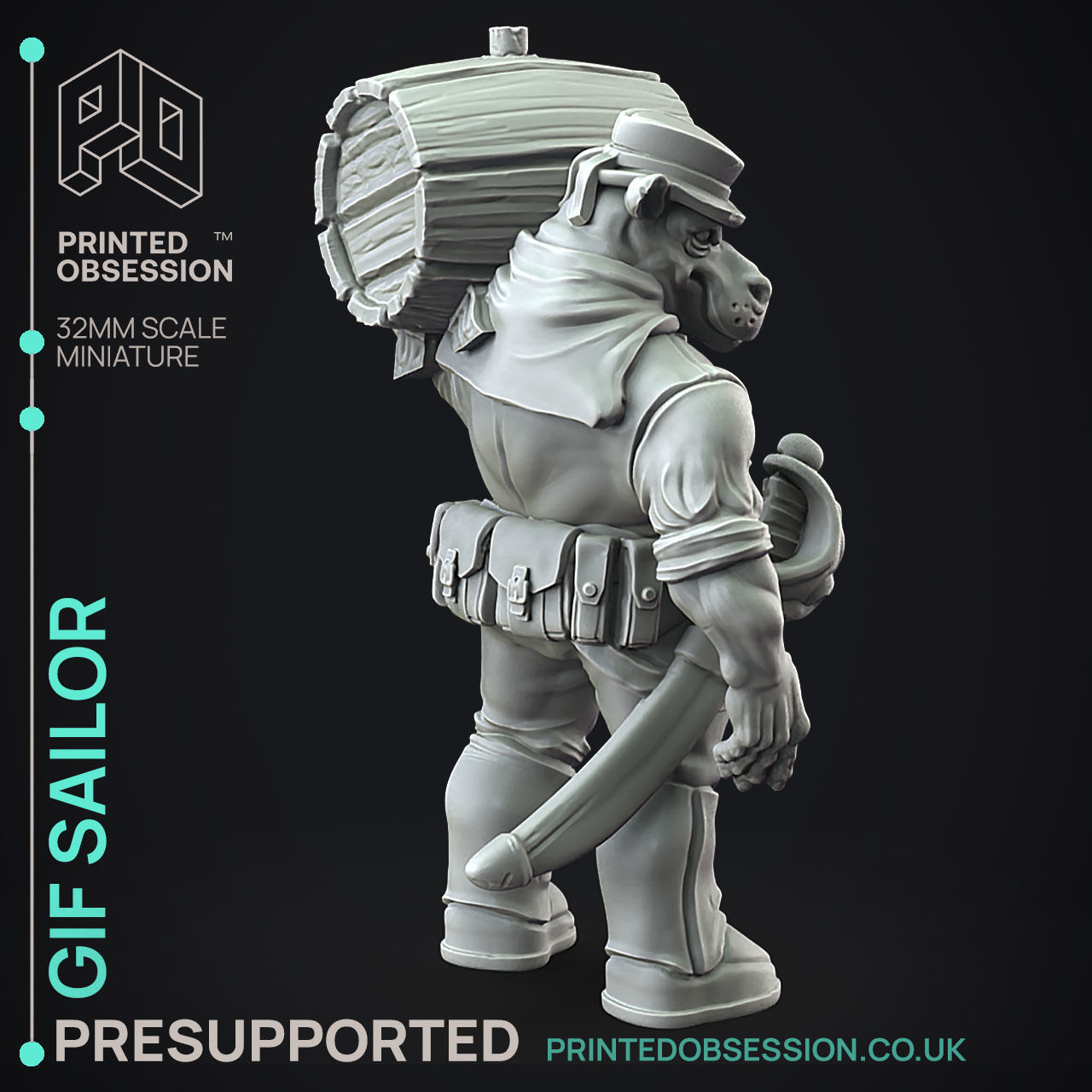 Giff Sailors - 3D Printable TTRPG - PRESUPPORTED - 32mm Scale 3D model ...