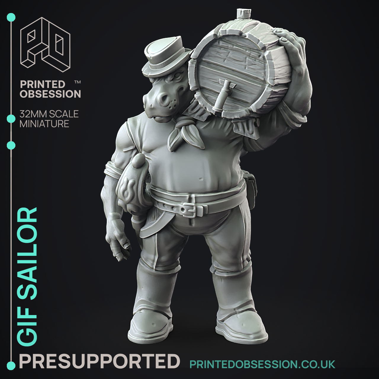 Giff Sailors - 3D Printable TTRPG - PRESUPPORTED - 32mm Scale 3D model ...