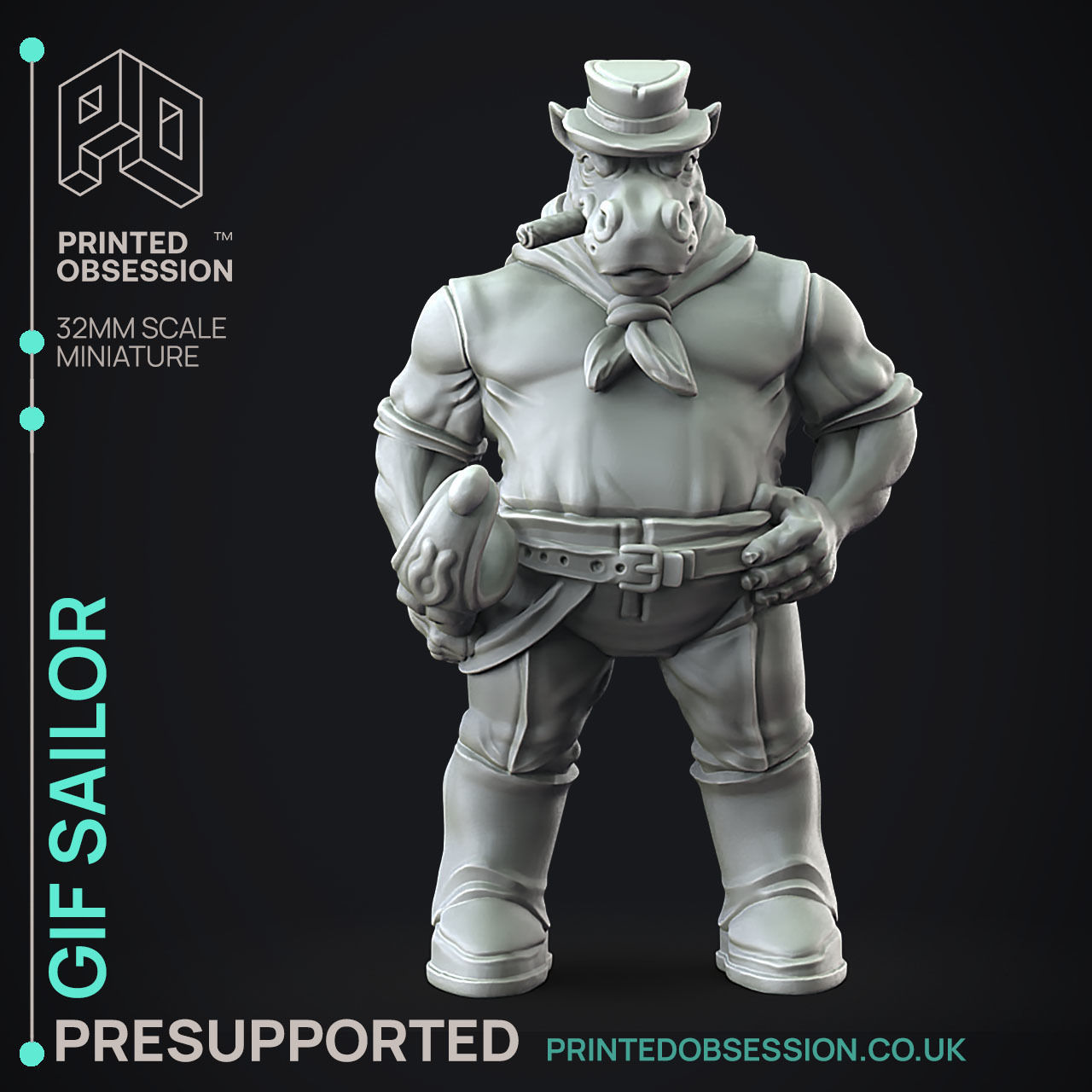 Giff Sailors - 3D Printable TTRPG - PRESUPPORTED - 32mm Scale 3D model ...